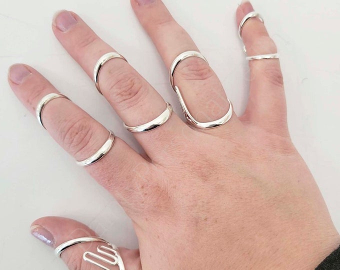 925 Sterling Silver, Arthritis Ring both Rings , Splint Knuckle Ring ...