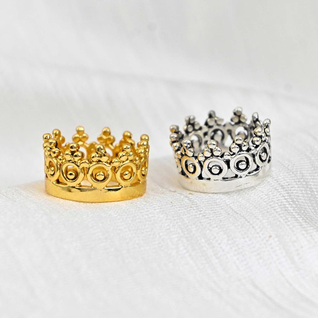 Brass Crown Ring: Royal Stacking Band, Bridesmaid Jewelry - Etsy