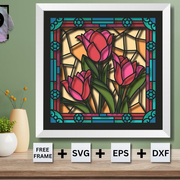 Stained Glass Wildflowers Svg - Etsy