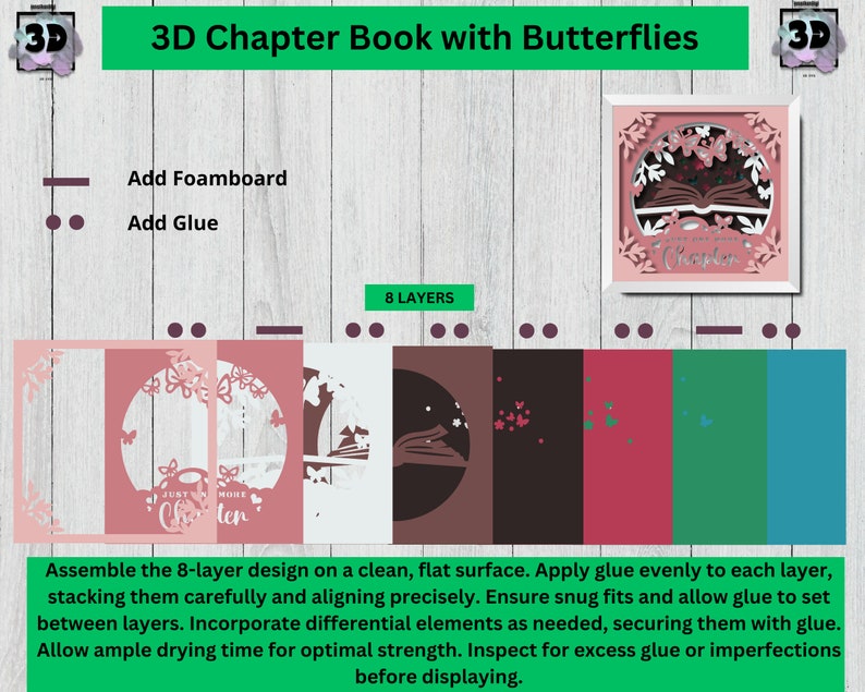 3D Chapter Book With Butterflies Shadow Box, Floral Layered Paper Art ...