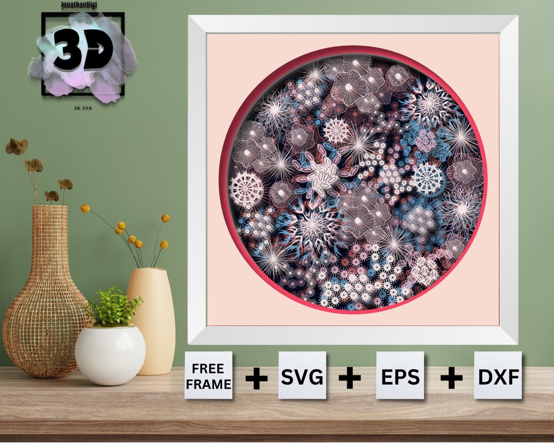 3D GHOST CORAL Shadow Box - Ethereal Shadow Box SVG - Multidimensional ...