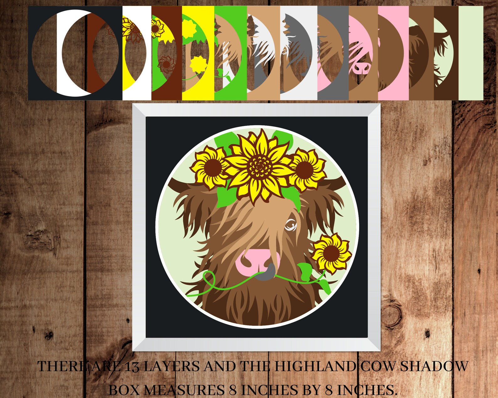 3d HIGHLAND COW Shadow Box Svg, Cow Layered Papercut, 3D Layered SVG ...
