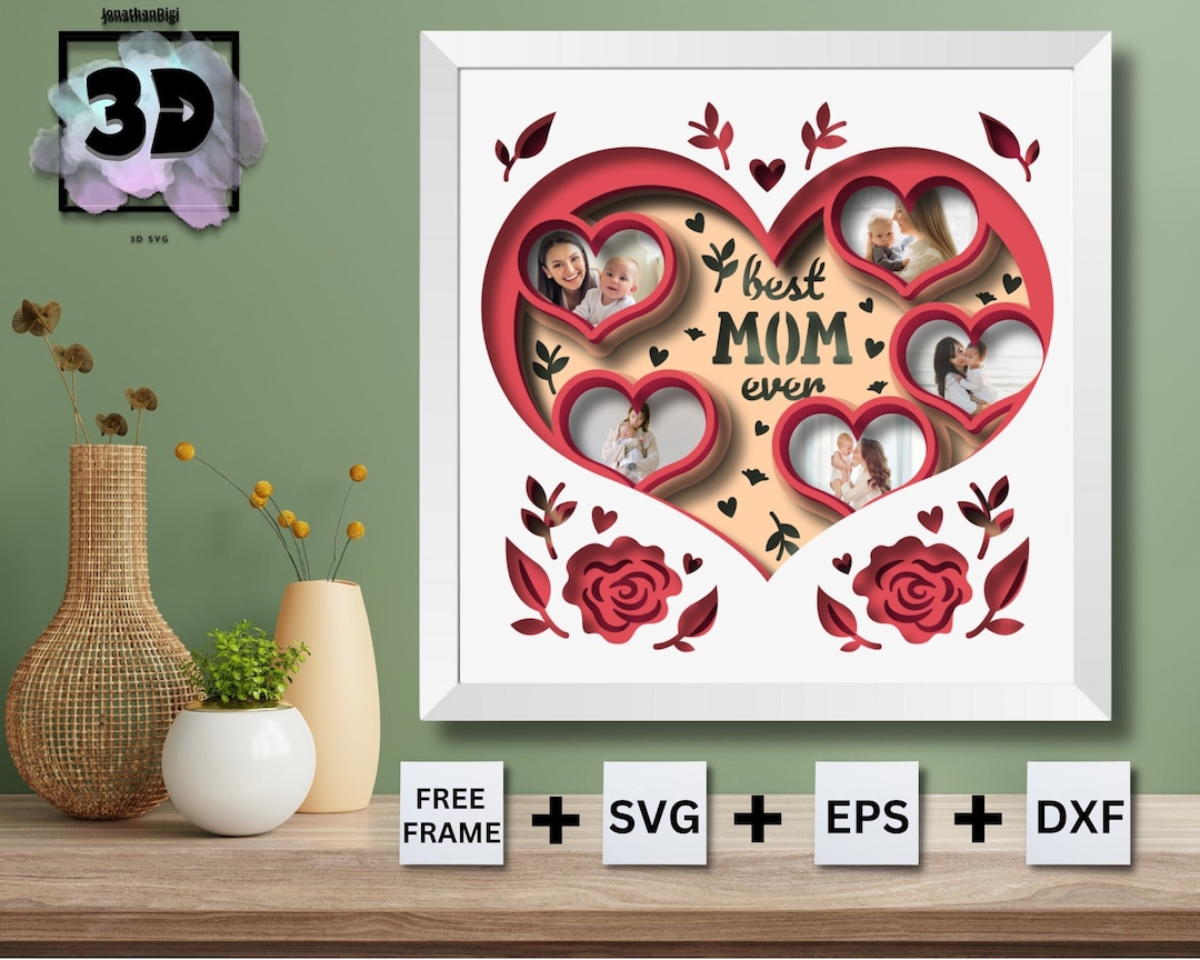 3D MOTHERS Day Shadow Box With Custom Photos, Best Mom Ever Shadow Box ...