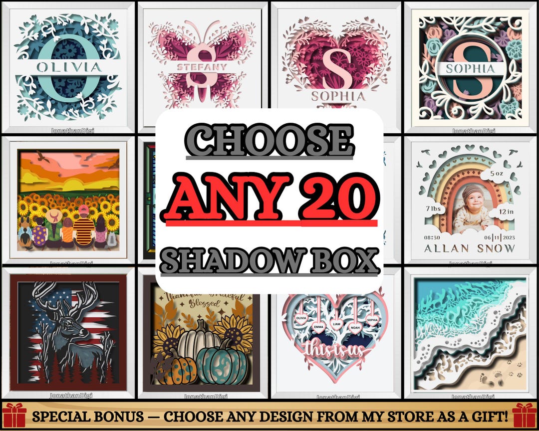 Shadow Box SVG Bundle, 3D Shadow Box Designs, Layered Paper Cut Files ...
