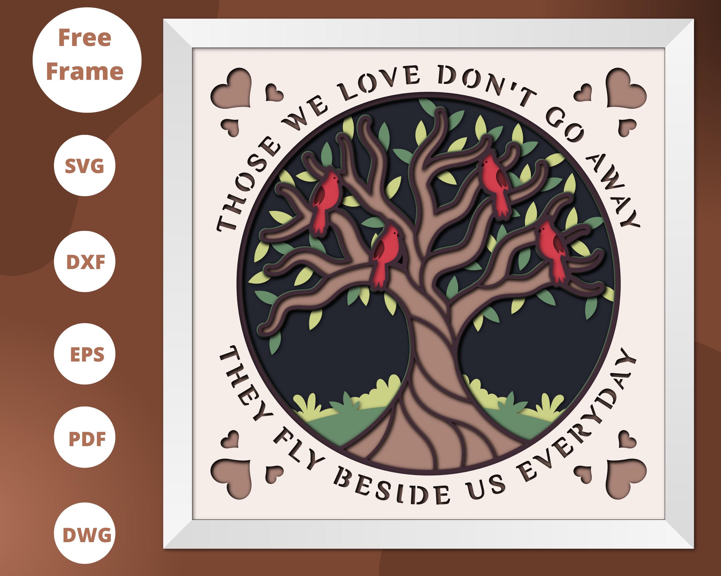 3D Memorial Svg Cardinal Bird Tree Svg in Memory of Gift - Etsy Australia