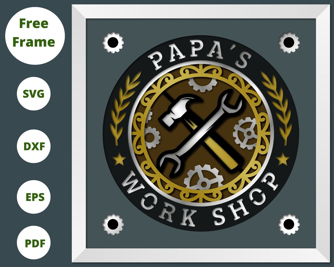3D Fathers Day Shadow Box, Papas Work Shop, Fathers Day Gift, Dad ...