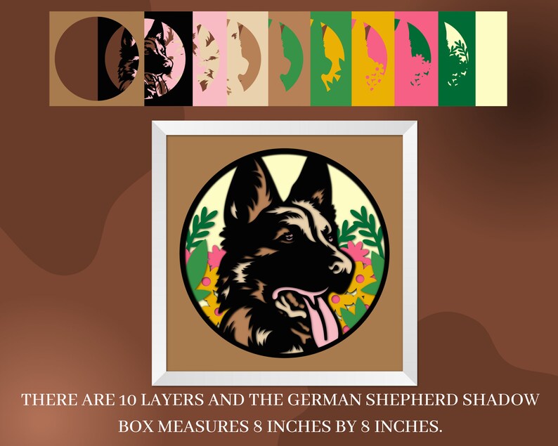 German Shepherd Shadow Box Svg 3D German Shepherd Box Dog - Etsy
