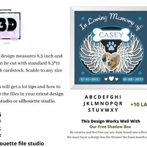 3D Customizable Angel Pet Memorial Shadow Box Svg, Pet Memorial Svg ...