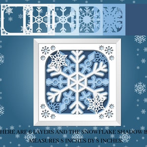 3D SNOWFLAKE Svg, Snowflake Shadow Box Svg, Floral Svg, 3D Mandala ...