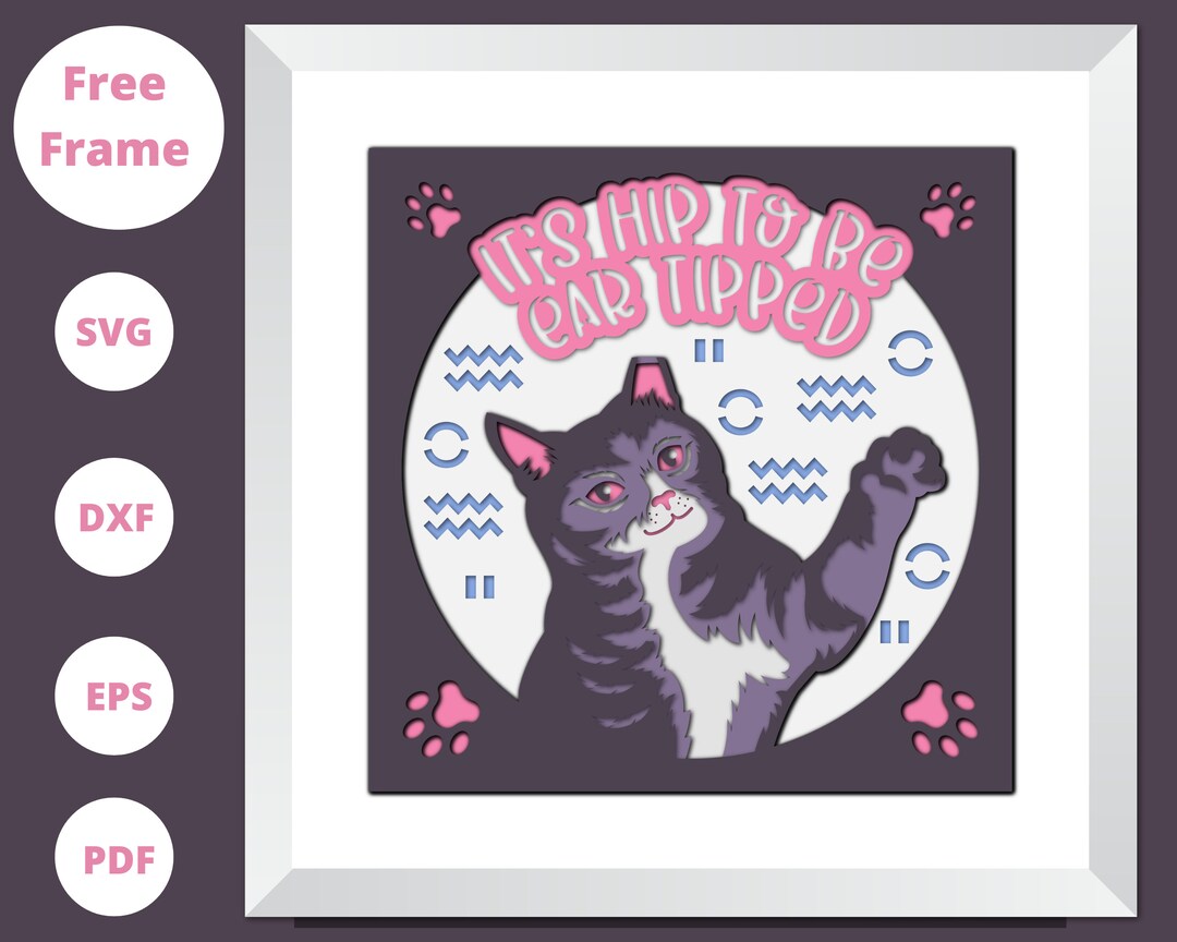 3D Shadow Box TNR Cat SVG - for Cricut - Cardstock Svg - for Silhouette ...