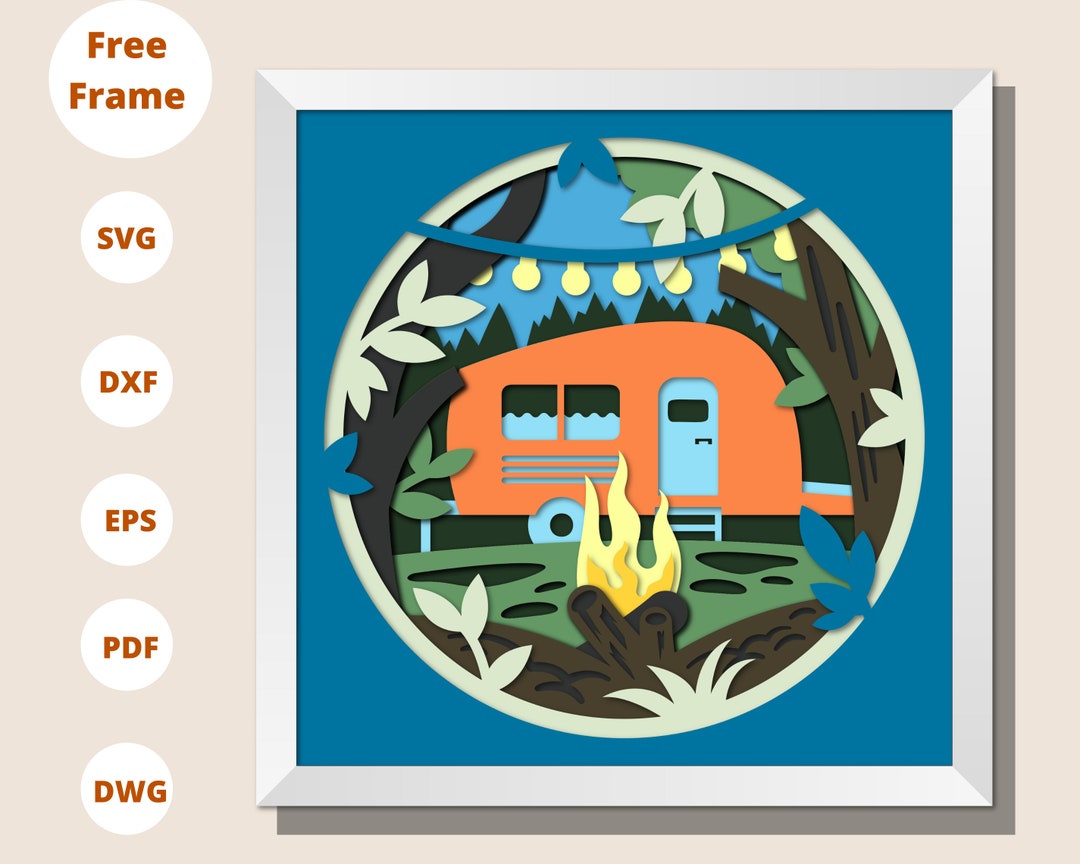 3D Vintage Camper SVG Layered Digital Camping (Download Now) - Etsy