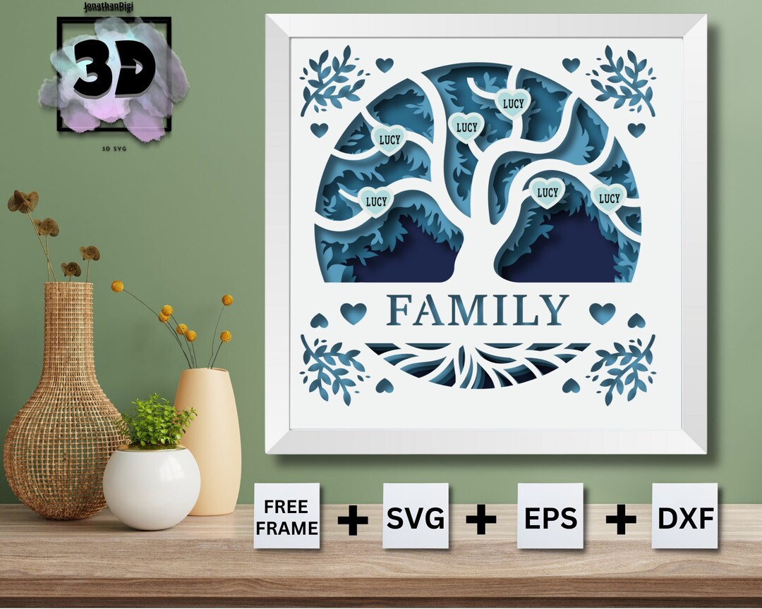 3D Customizable FAMILY Svg - Family Tree - Perfect Gift for Mother's ...
