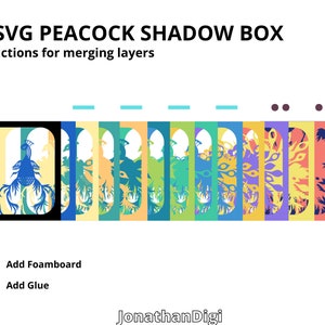 3D PEACOCK Shadow Box Svg - PEACOCK 3D SVG - for Cricut and Silhouette ...