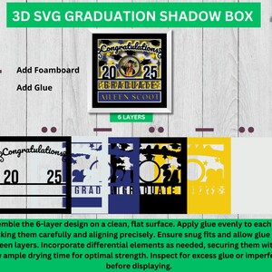 Personalized 3D Graduation Shadow Box, Graduation Svg, Class of 2025 ...
