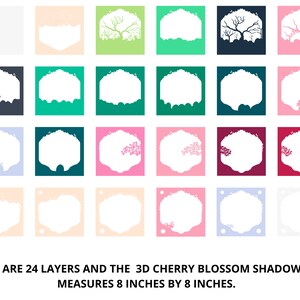 3D SVG Cherry Blossom Shadow Box, Sakura Tree Shadow Box, Japanese ...