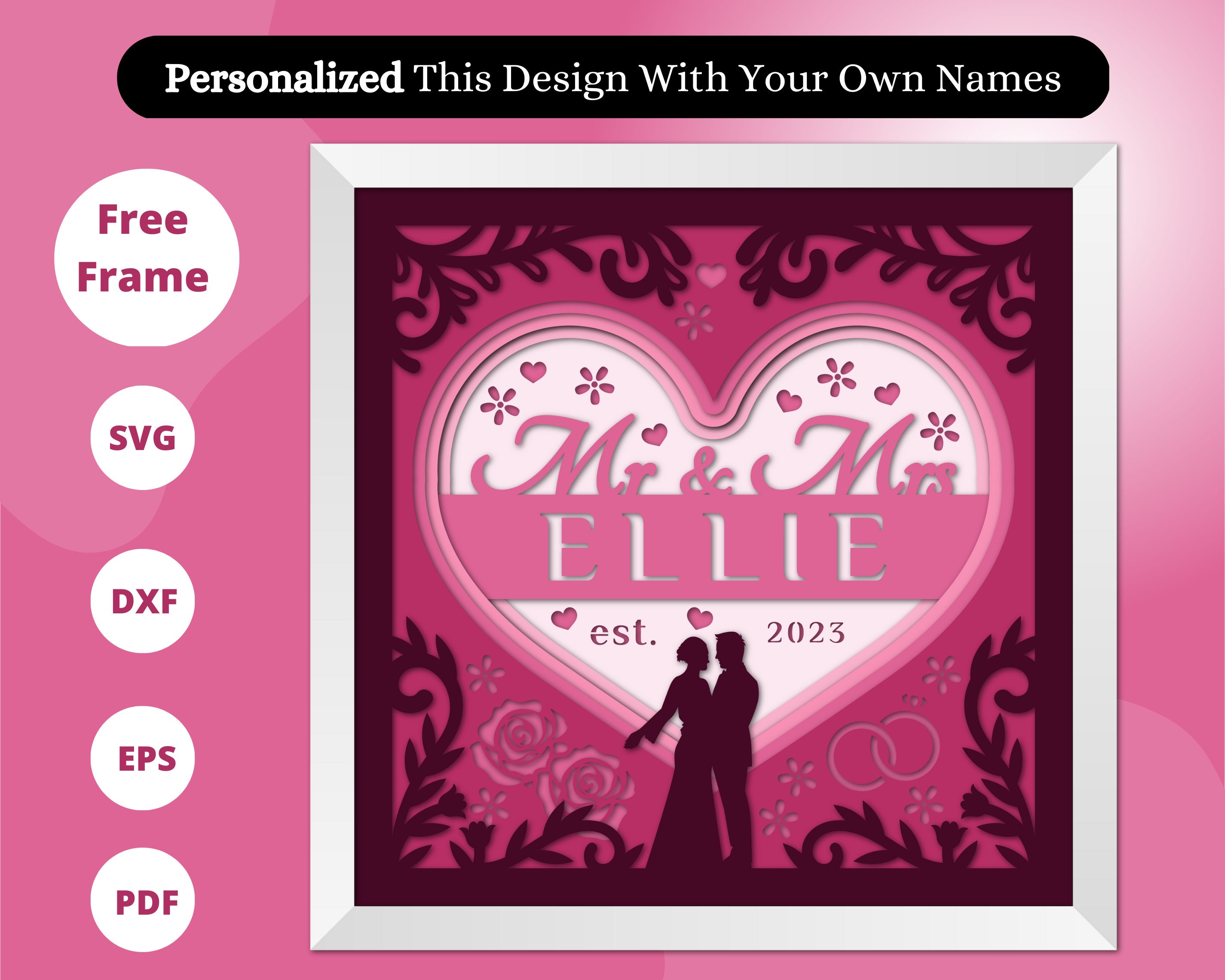 3D Customizable Wedding Shadow Box Wedding Shadow Box Custom - Etsy