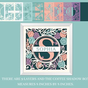 3D Flower Split Monogram A-Z SVG Shadow Box, Alphabet Family Name SVG ...