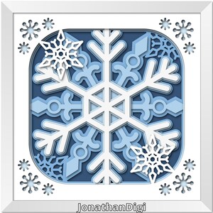 3D SNOWFLAKE Svg, Snowflake Shadow Box Svg, Floral Svg, 3D Mandala ...