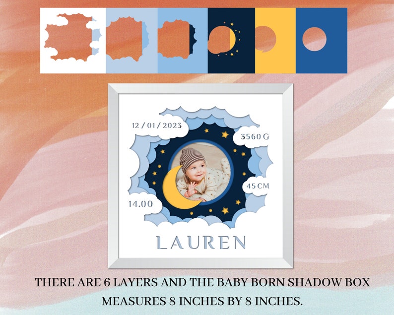 3D Baby Born Shadow Box for Kids Baby Birth Shadow Box - Etsy