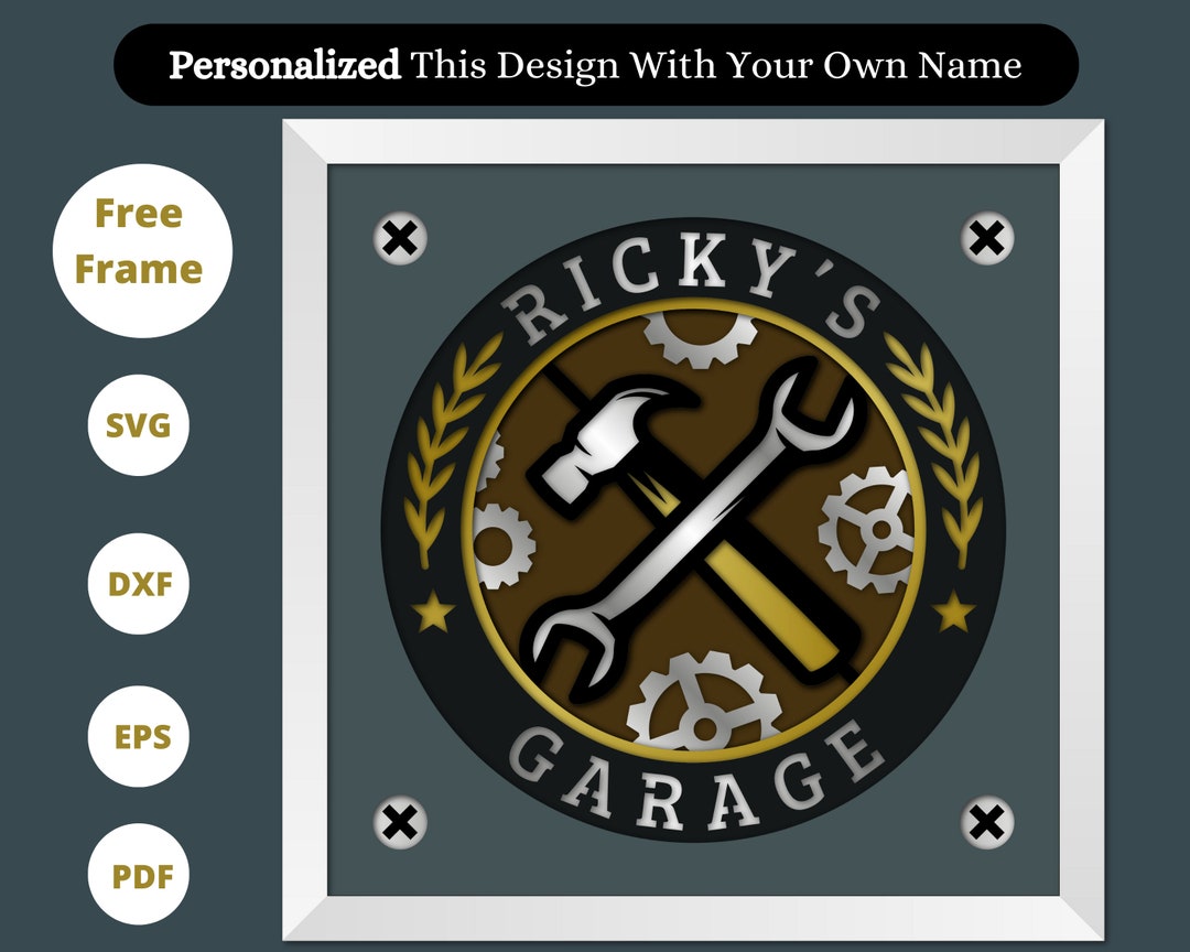 Personalized 3D Dad's Garage Shadow Box, Fathers Day Gift, Personalized ...