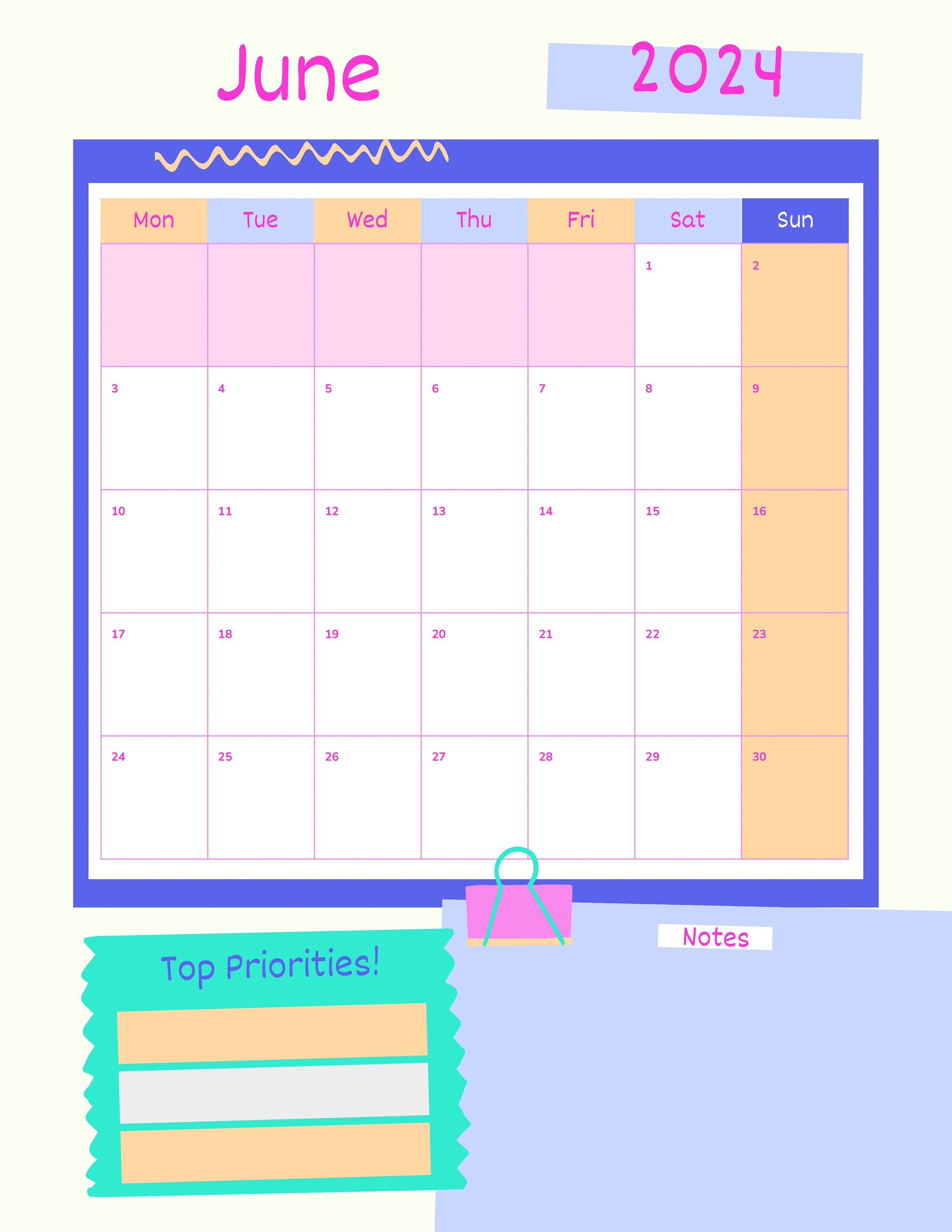 80s Retro Vibe Monthly Planner Digital Download - Etsy