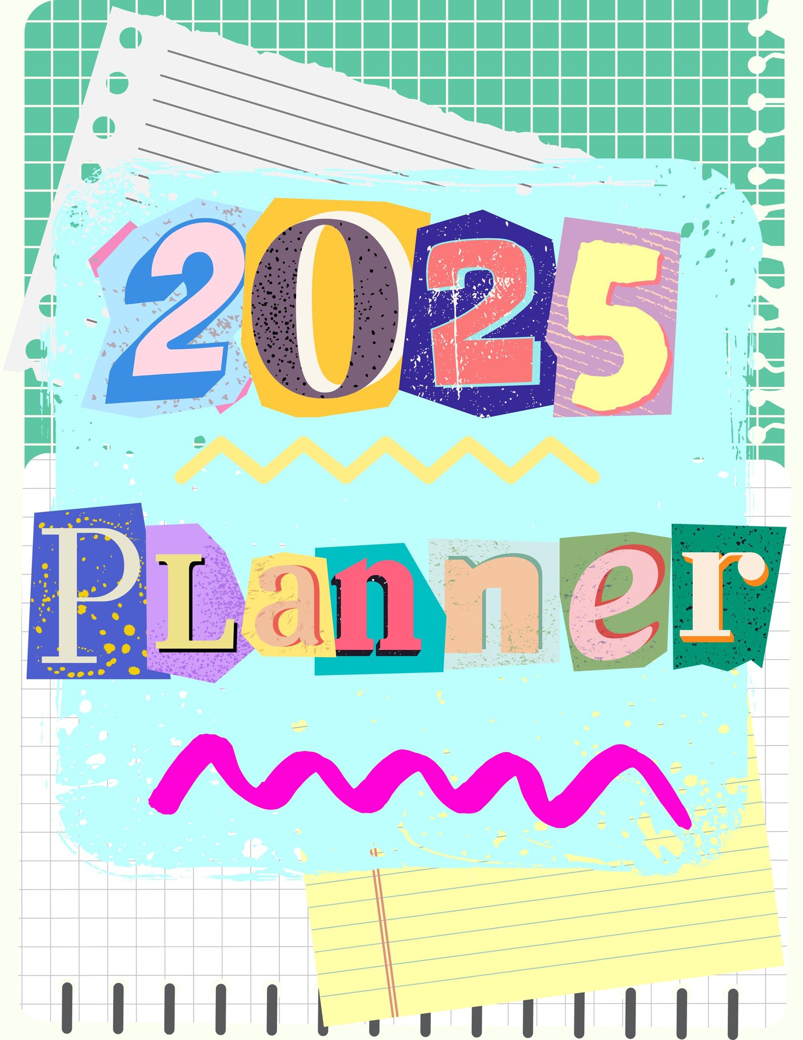 80s Retro Vibe Monthly Planner Digital Download - Etsy