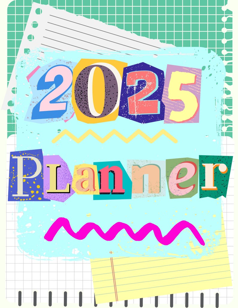 80s Retro Vibe Monthly Planner Digital Download - Etsy