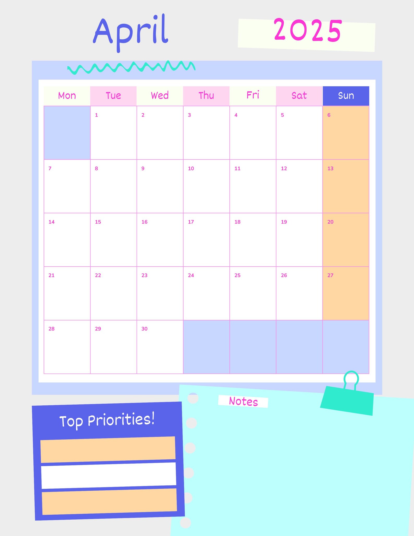 80s Retro Vibe Monthly Planner Digital Download - Etsy