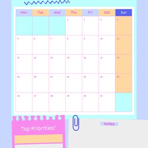 80s Retro Vibe Monthly Planner Digital Download - Etsy