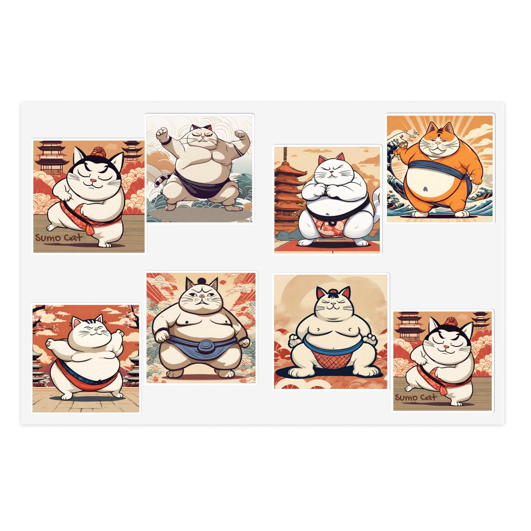 Sumo Cats Sticker Sheets - Etsy