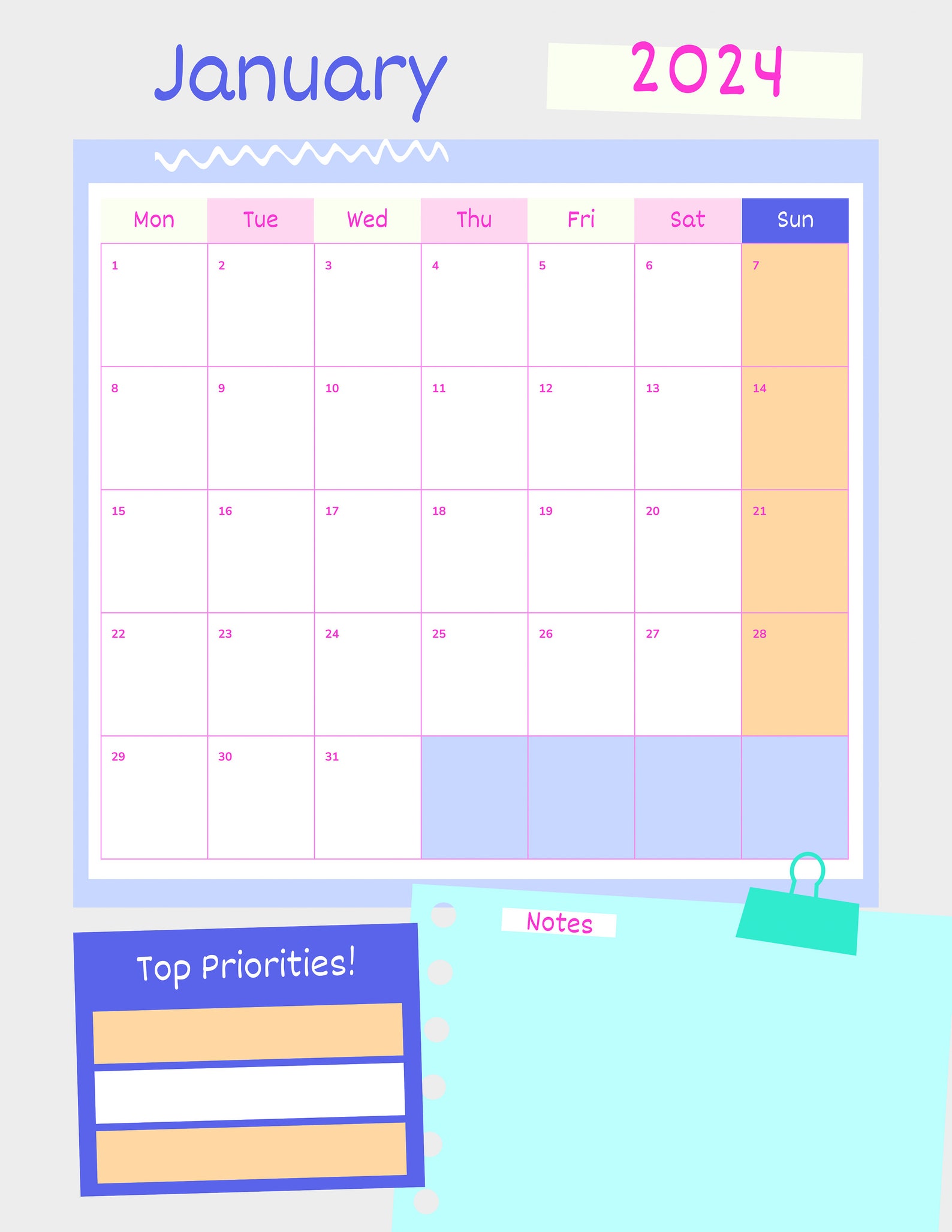 80s Retro Vibe Monthly Planner Digital Download - Etsy
