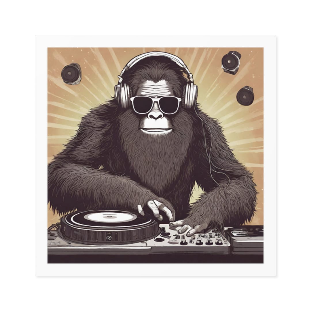 DJ Sasquatch Square Stickers, Indoor\outdoor - Etsy