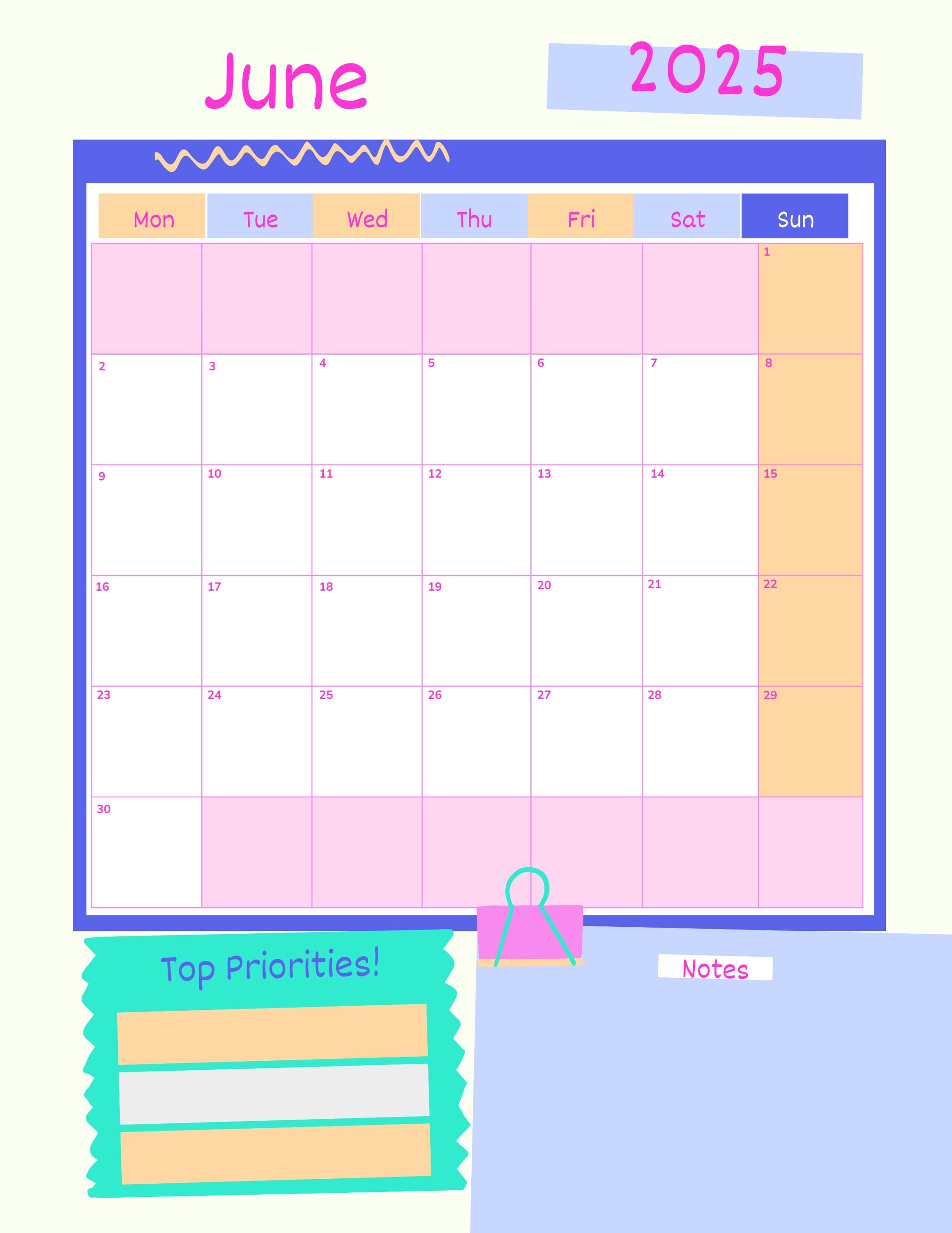 80s Retro Vibe Monthly Planner Digital Download - Etsy