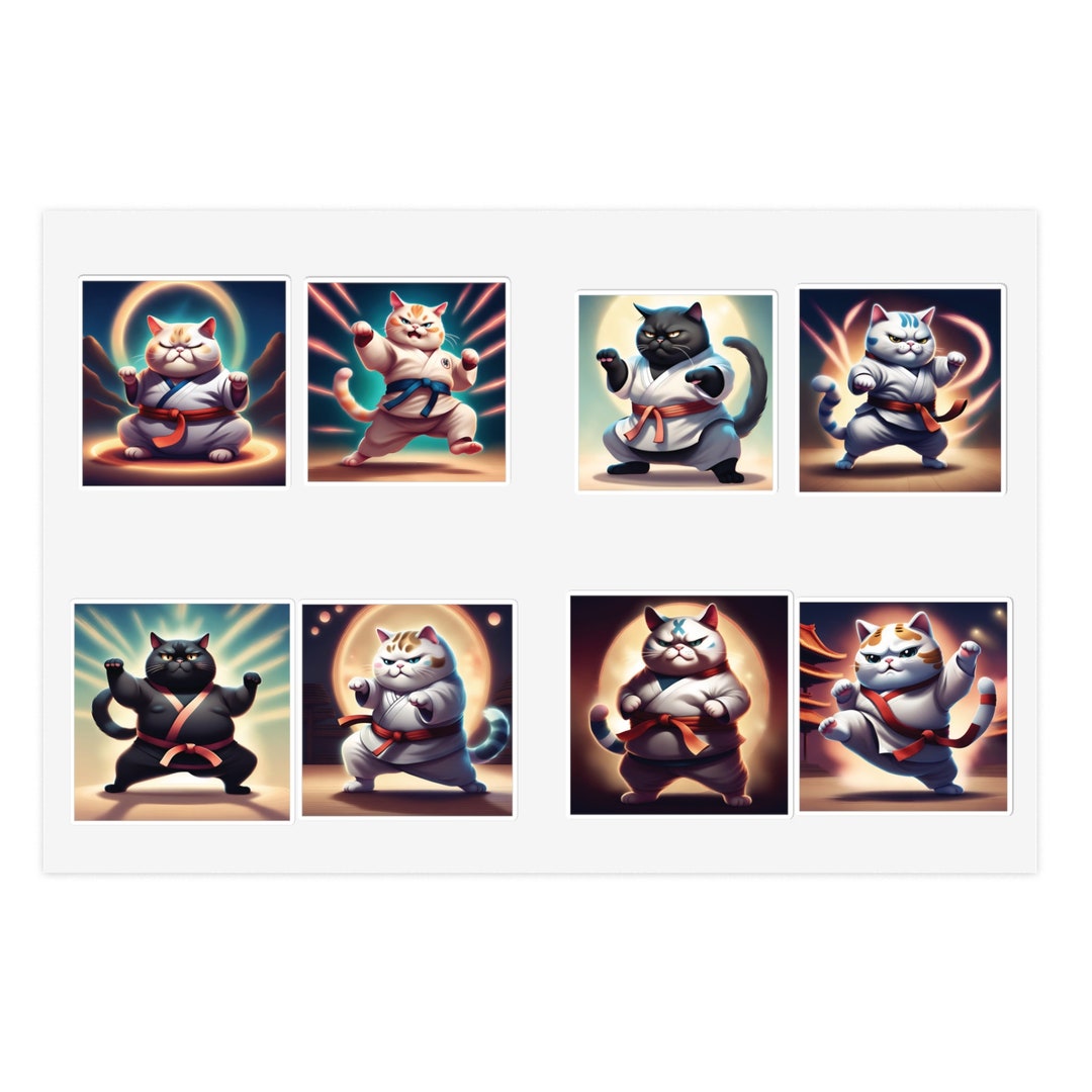 Karate Cats- Sticker Sheets - Etsy