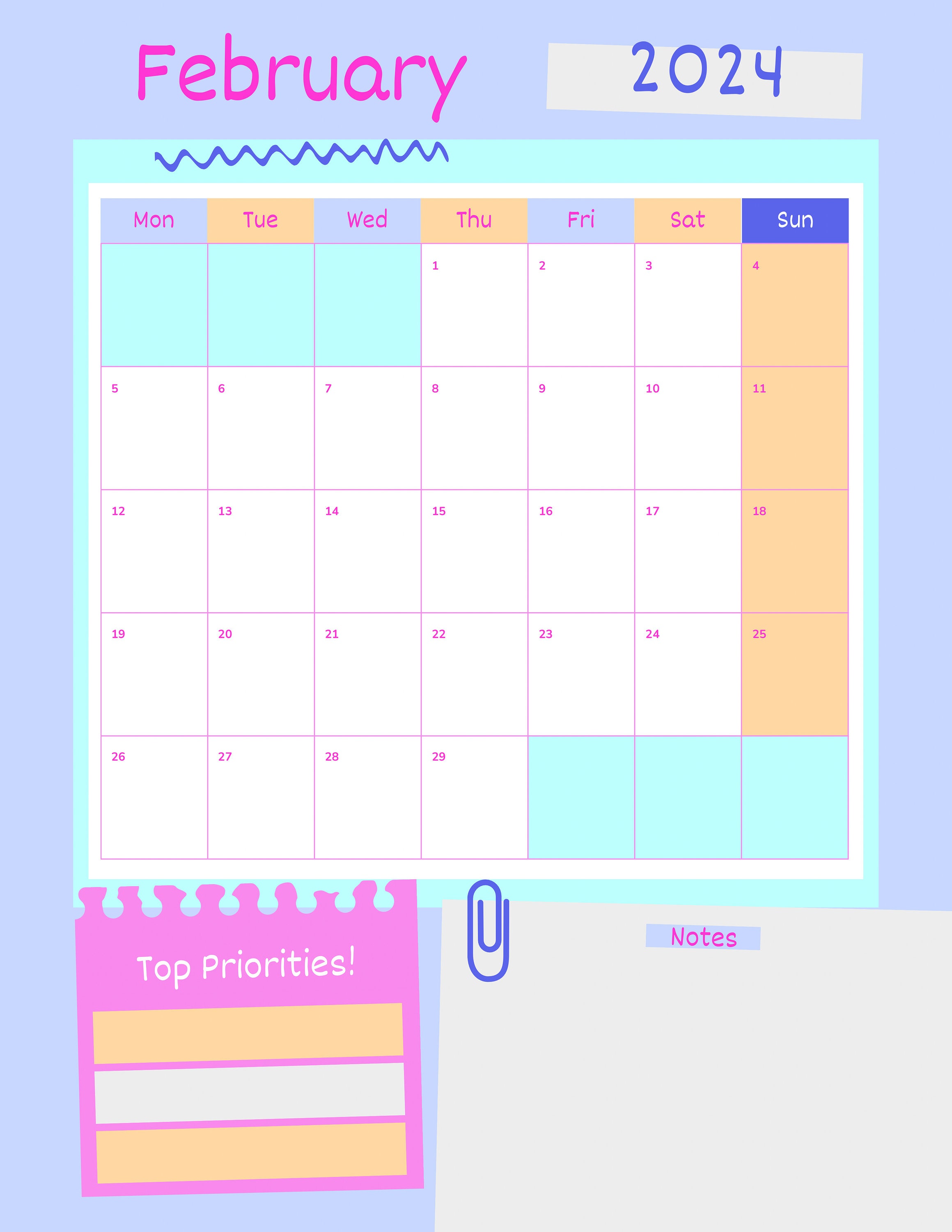 80s Retro Vibe Monthly Planner Digital Download - Etsy