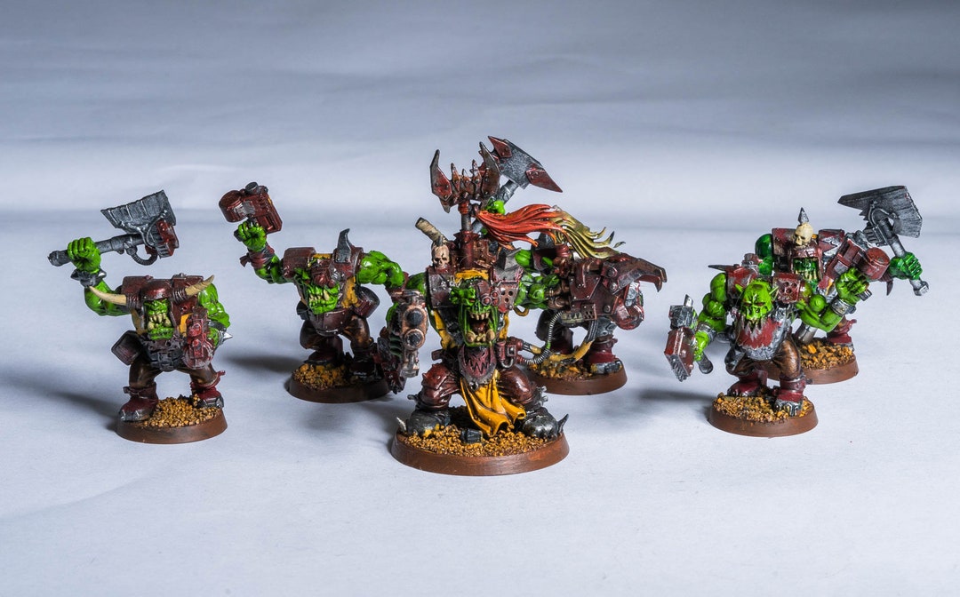 Warhammer 40k, Ork Boss Mob, 6 Miniatures, Painted Ready to Play - Etsy