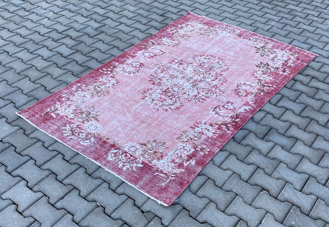 5x8 Vintage Rug, Oushak Rug, Anatolian, Turkish Rug, Hand-made, Faded ...
