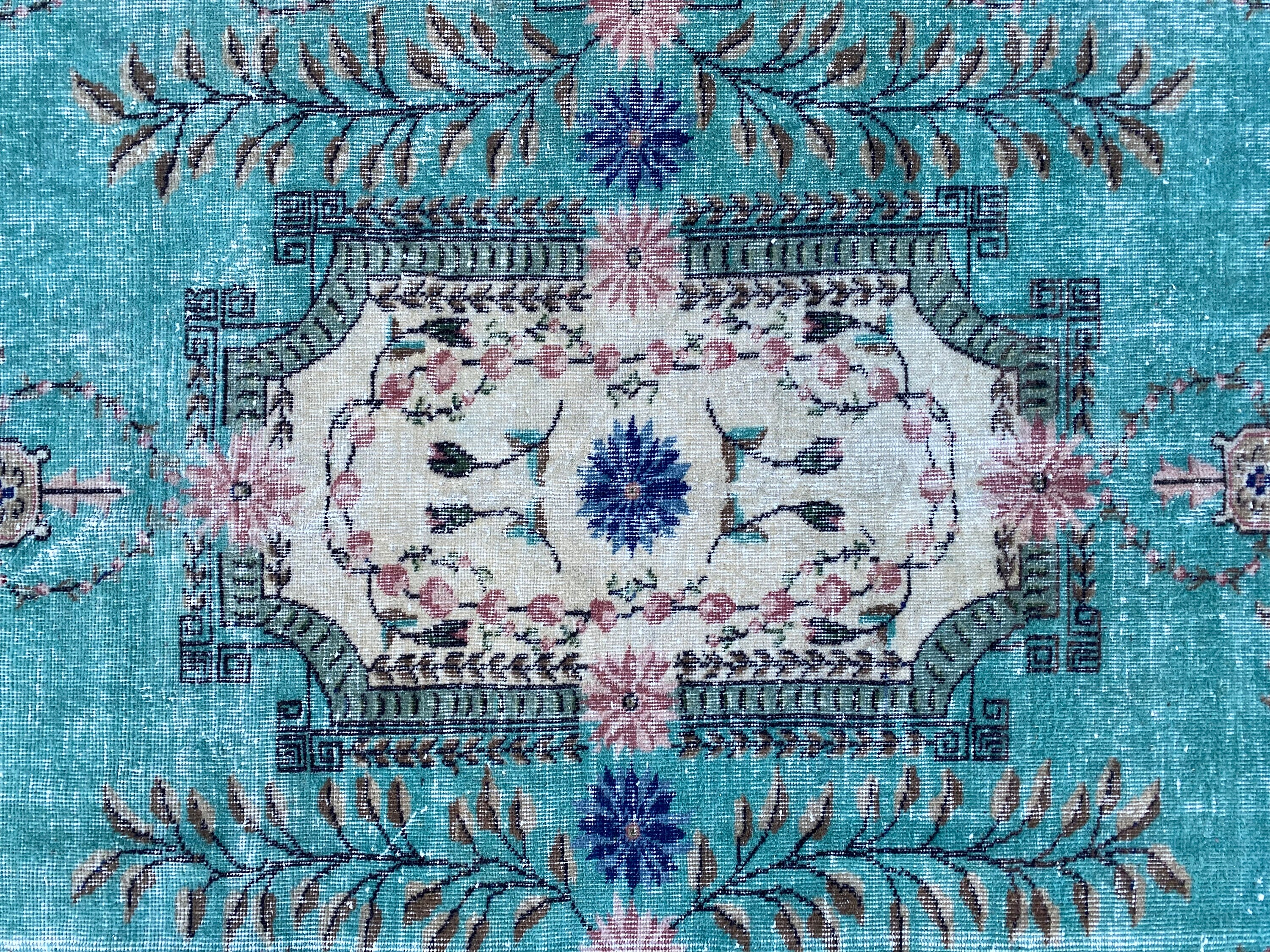 5x8 Vintage Rug, Oushak Rug, Anatolian, Turkish Rug, Hand-made, Faded ...