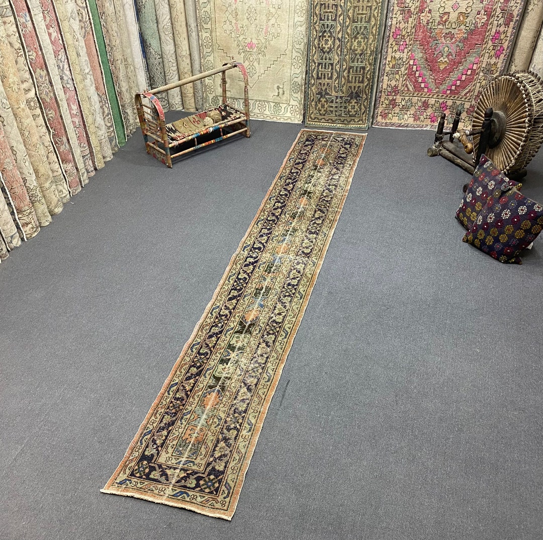 2x12 Long Turkish Runner Rug, Vintage Runner, Anatolian, Hand-made ...