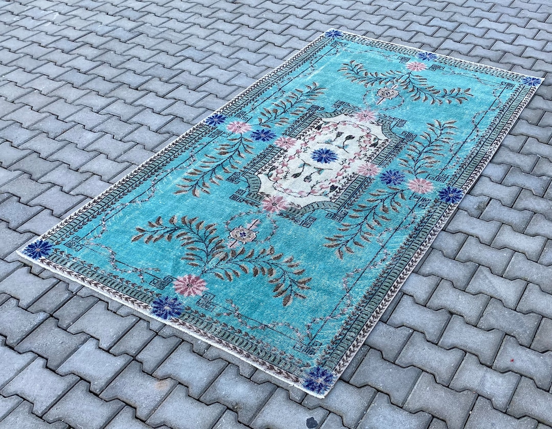 5x8 Vintage Rug, Oushak Rug, Anatolian, Turkish Rug, Hand-made, Faded ...