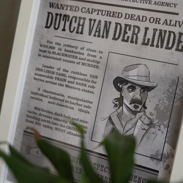 Arthur Morgan Wanted Poster - Etsy