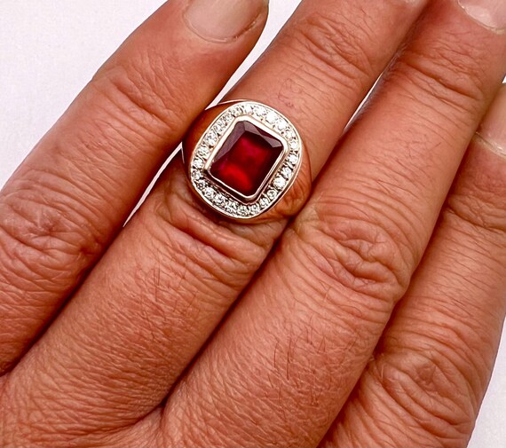 Perfect ruby & diamond ring 585 rose gold 14K. Handma… - Gem