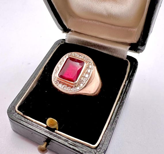 Perfect ruby & diamond ring 585 rose gold 14K. Handma… - Gem