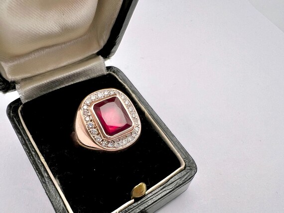 Perfect ruby & diamond ring 585 rose gold 14K. Handma… - Gem