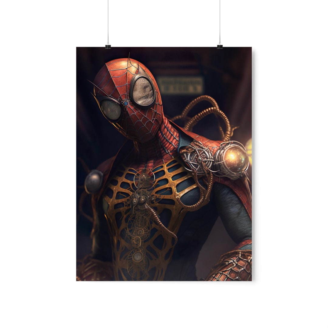 Spiderman Inspired Steampunk'd Poster Print // 4 Unique Designs ...