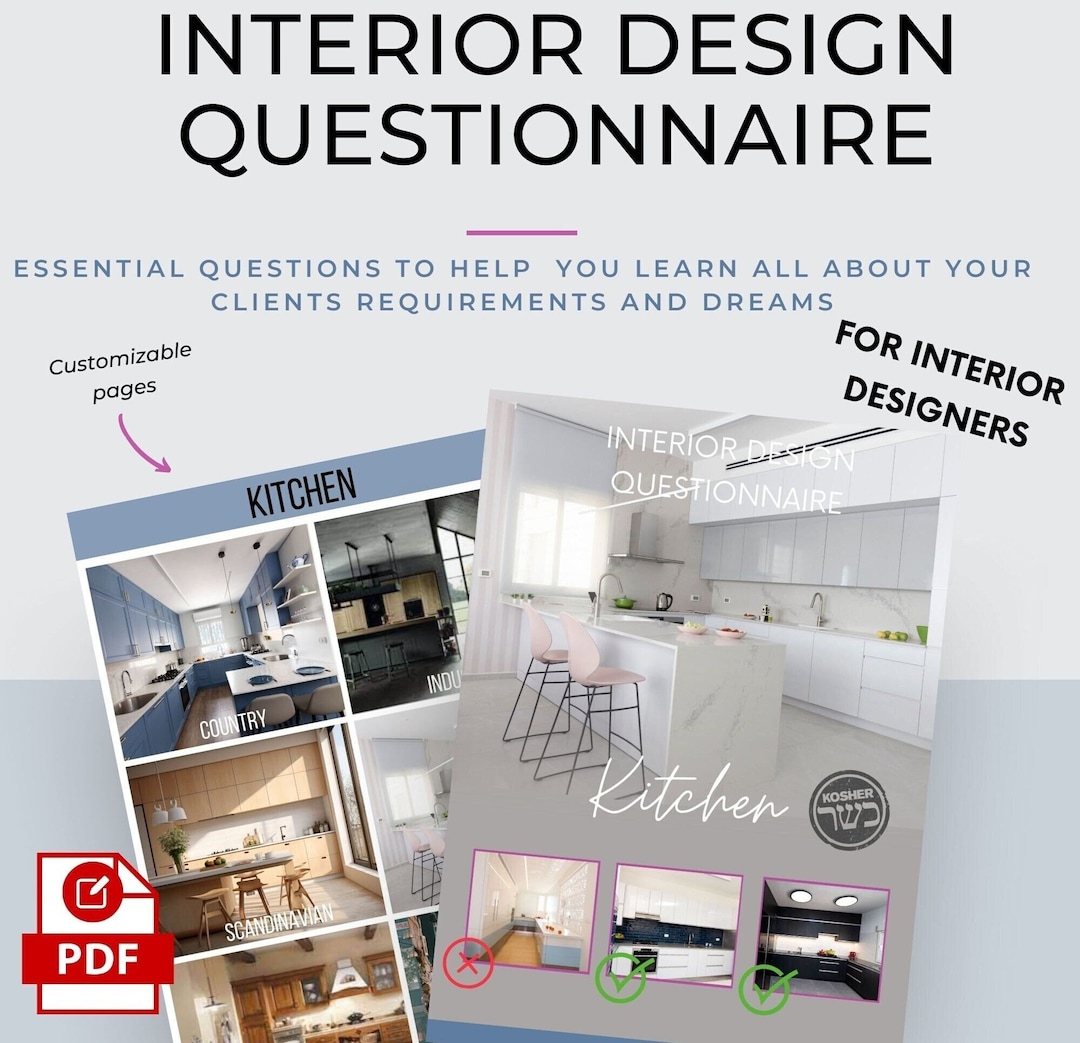 Kosher Kitchen Client Questionnaire for Interior Designers Instant ...