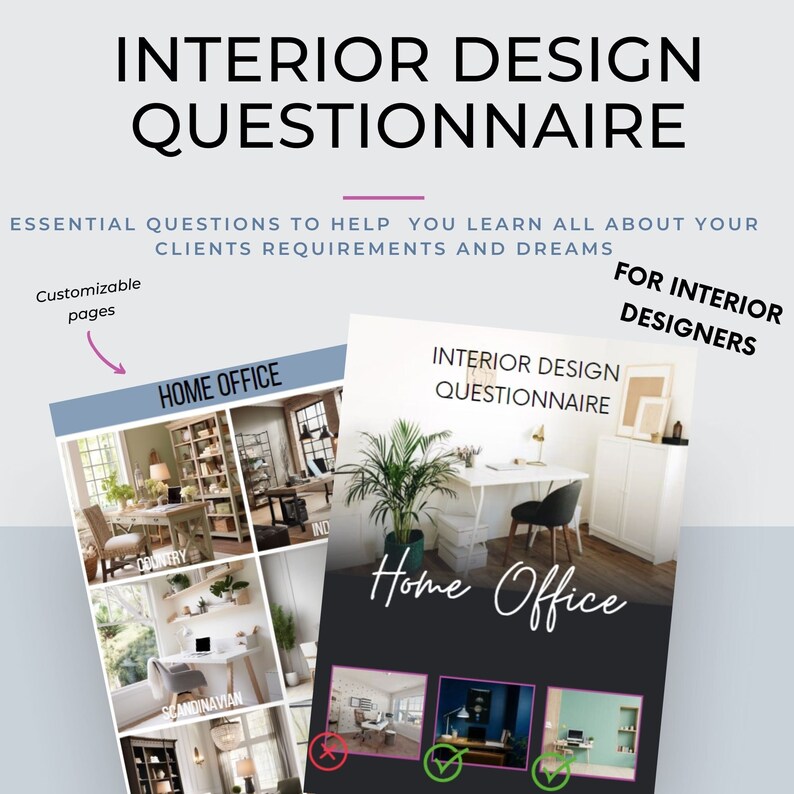 Home Office Client Questionnaire for Interior Designers | Instant ...
