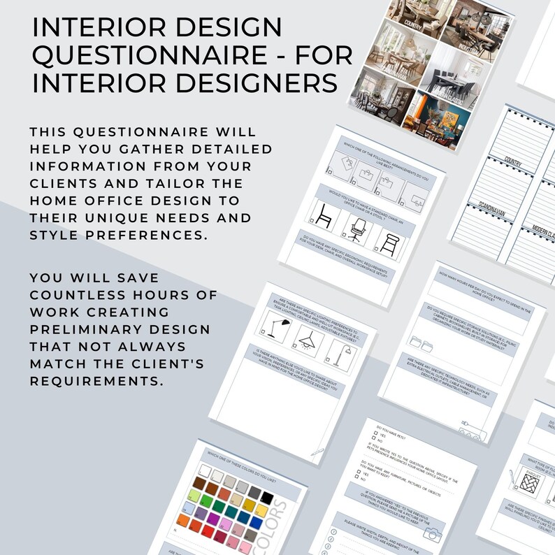 Home Office Client Questionnaire for Interior Designers | Instant ...