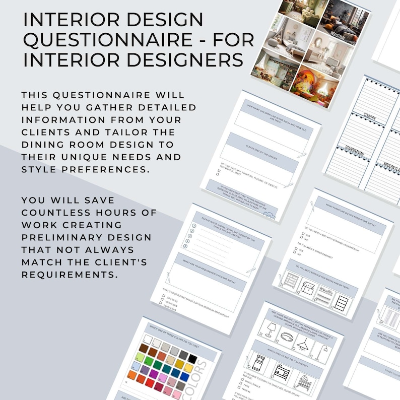 Kid's Room Client Questionnaire for Interior Designers | Instant ...