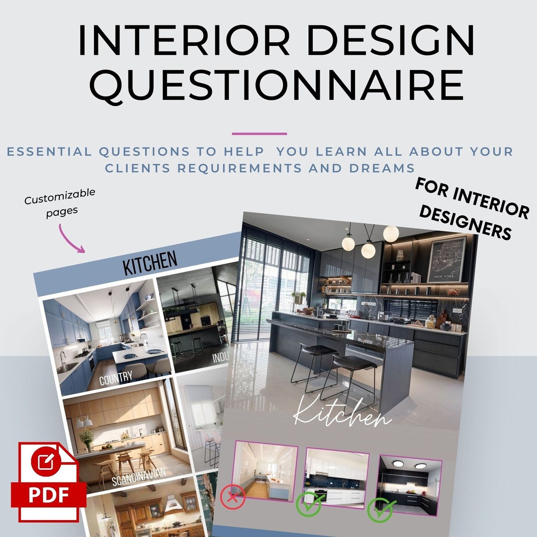 Kitchen Client Questionnaire for Interior Designers | Instant Download ...